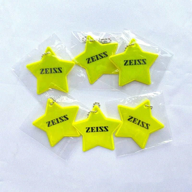 Oem Custom Safety Reflector Fluorescent Yellow Star Pvc Promotional ...