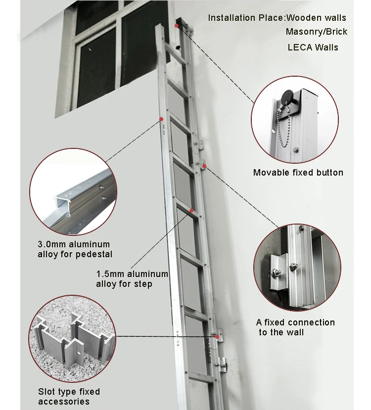 Modern Aluminum Fire Escape Extension Ladders/fire Telescopic Roof Rack ...