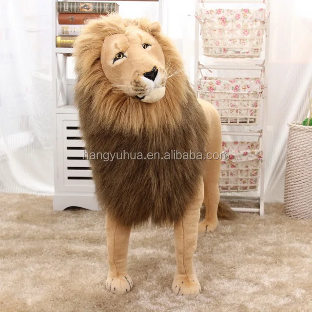 Realistic Plush Standing Lion - Life Size Stuffed Toy