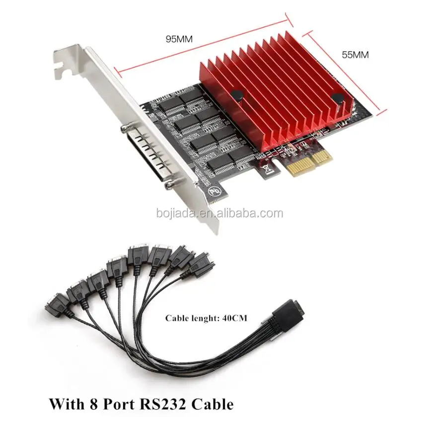 8 Rs-232 Serial Pci Express Controller Card With Data Cable - 8 Port ...