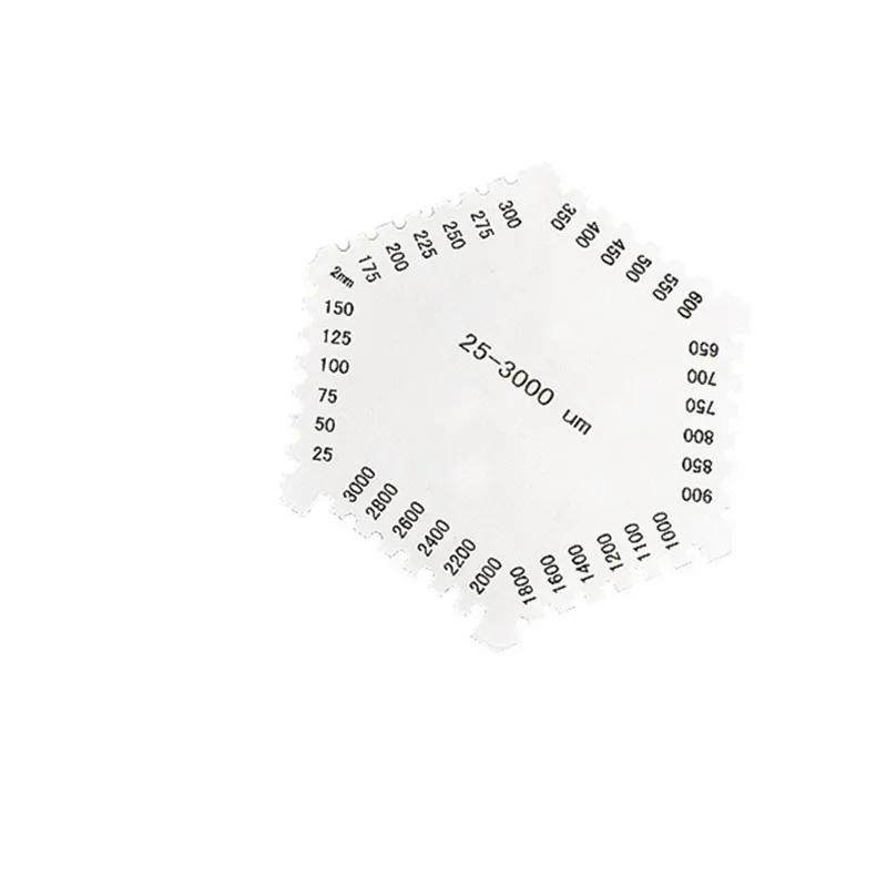 Wet Film Thickness Gauge Stainless Steel 25~3000um Hexagon Paint Wet ...