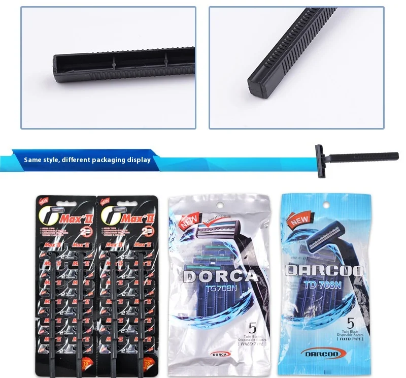 Two-Layer Stainless Steel Disposable Blade Holder Manual Razor Shaver ...