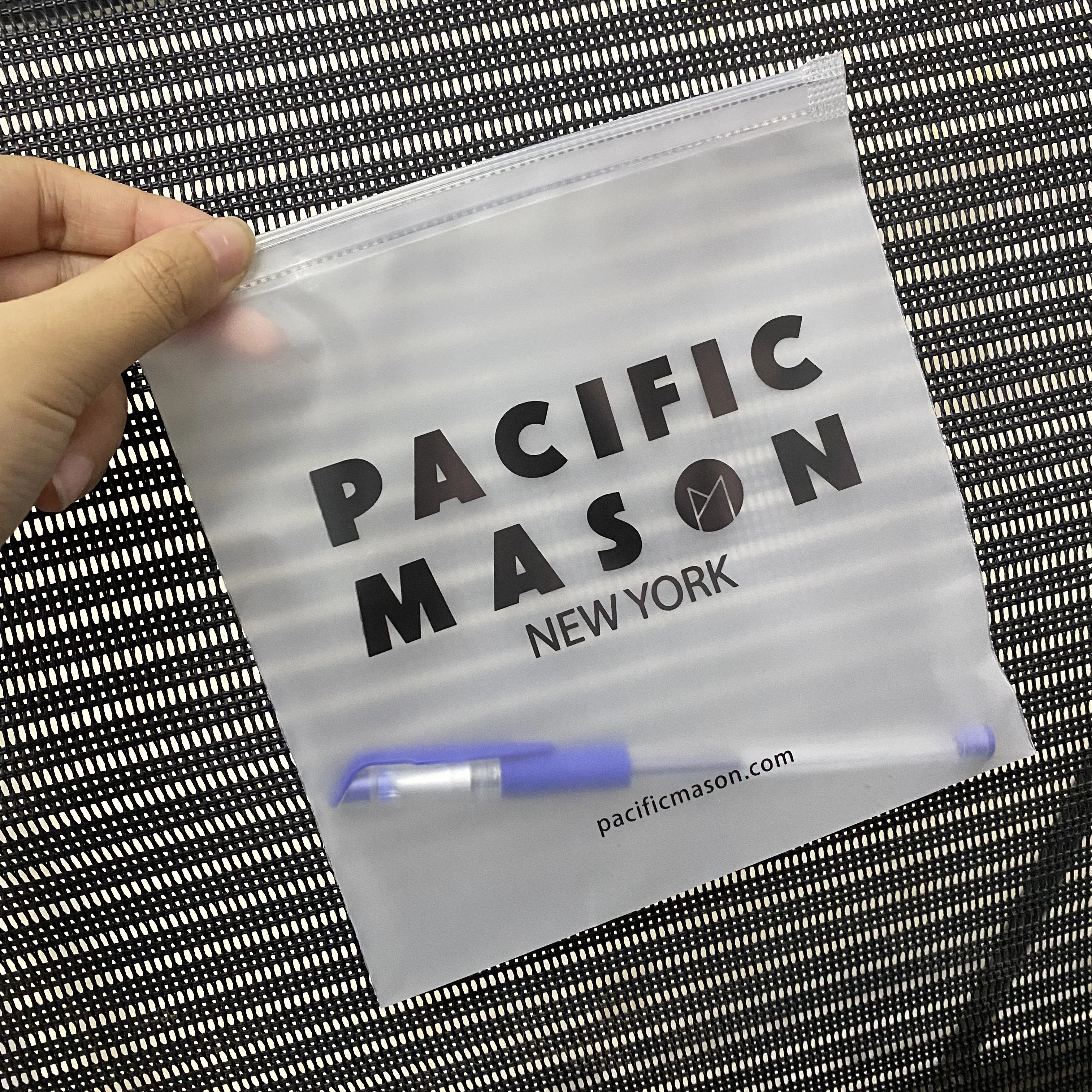 Custom Printed Matte Frosted Ziplock Bags for Clothing & Accessories ...