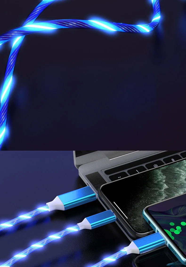 Streamer Data Line USB Charger Cable - 3 in 1 Fast Charging