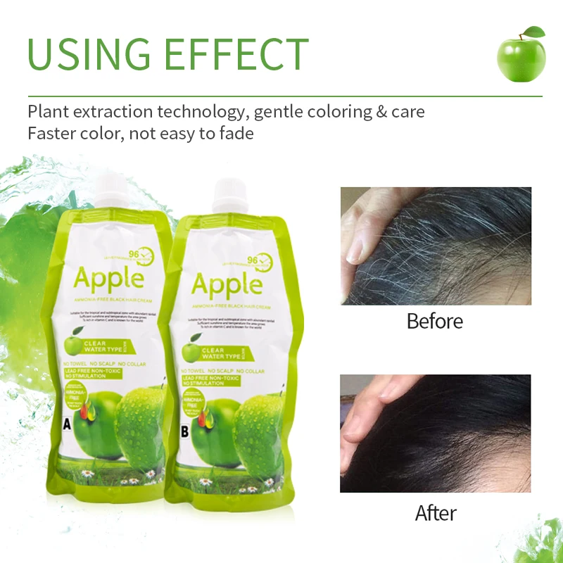 Mokeru Original Apple Hair Dye Made In China Natural Black Hair Dye ...