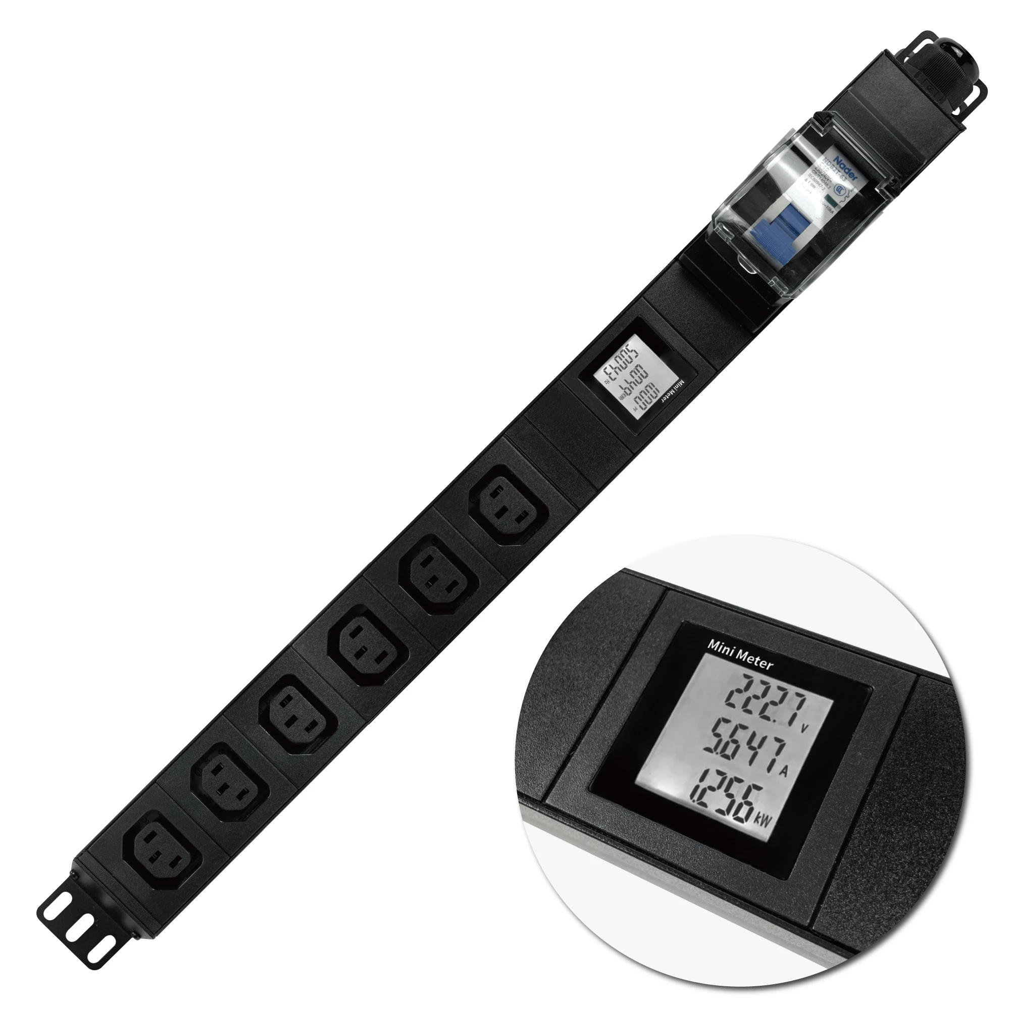 Aluminium Alloy Frame 1u 6 Way C13 Metered Pdu Power Distribution Unit ...