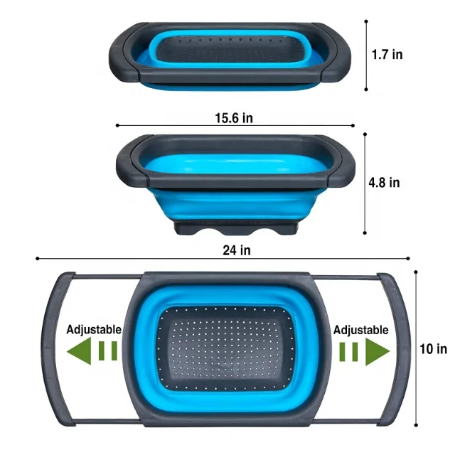 Silicone Vegetable Fruit Foldable Strainer Collapsible Colander - Buy ...