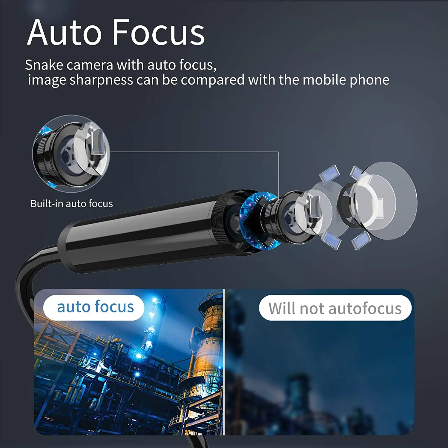 Inskam112b-1 Digital Endoscope Camera - 1080P HD, Waterproof