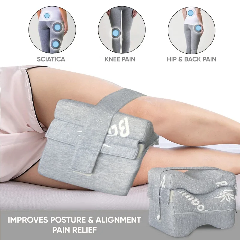 Contour Memory Foam Leg Pillow With Strap Separator Side Sleeper Wedge ...