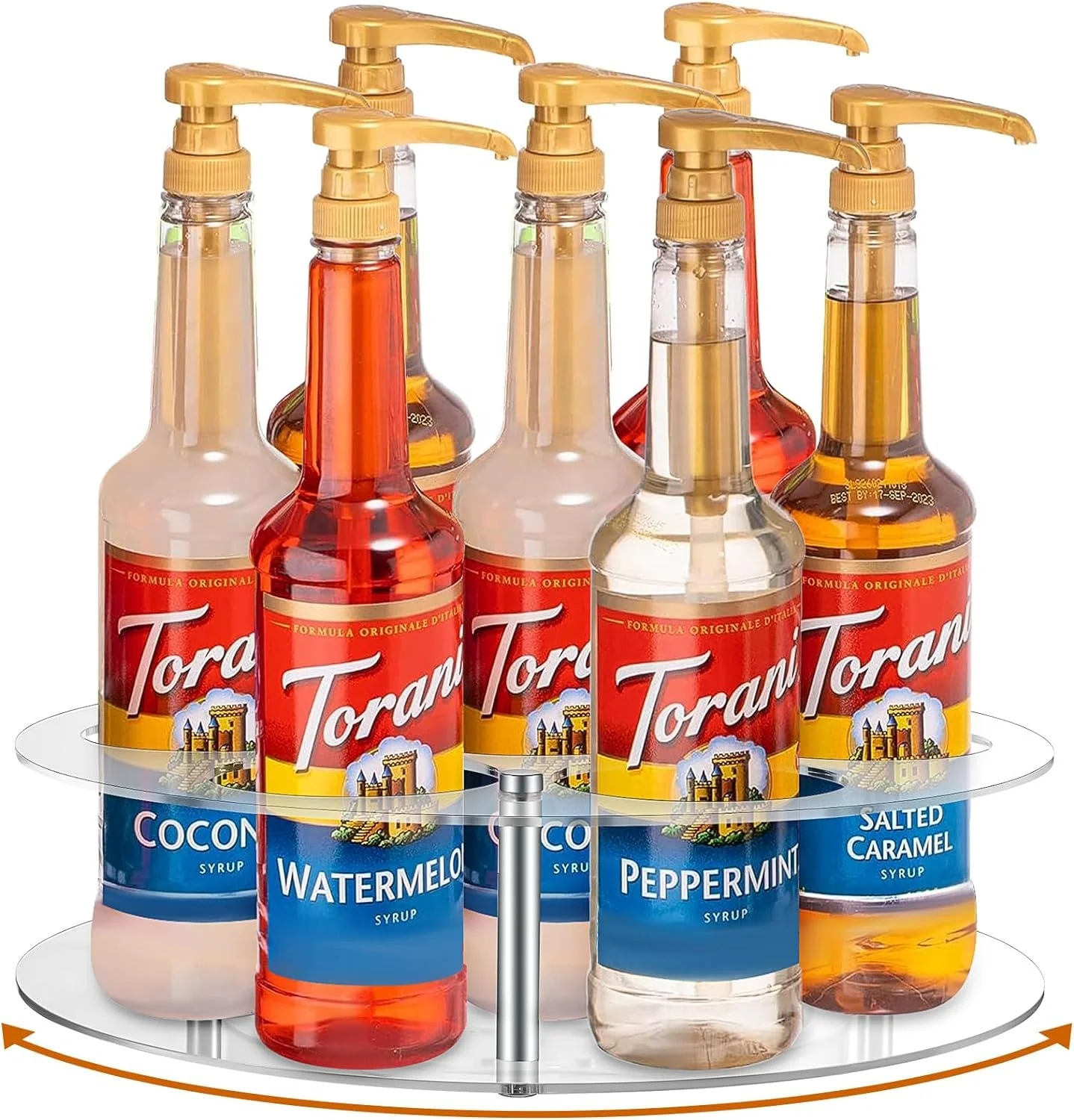 Hq Acrylic Alcohol Dispenser Rack Rotating Coffee Syrup Display Rack ...