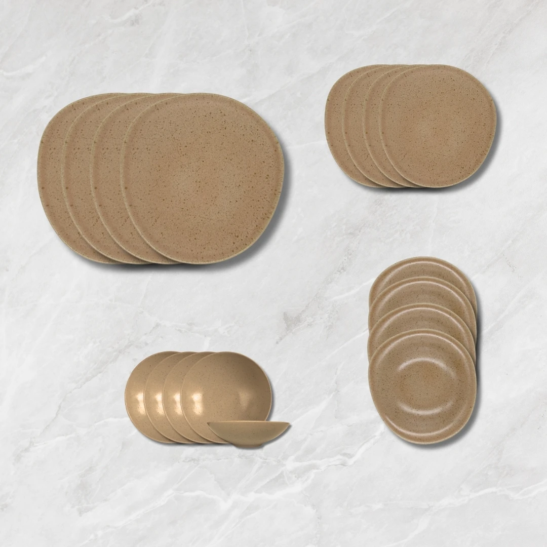 ISLA 16-Piece Matte Reactive Finish Dinnerware Set Includes Plates and ...