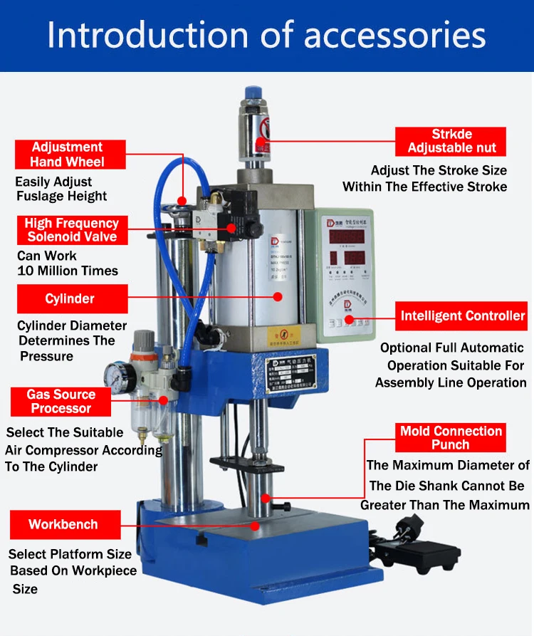 200kg 63 Type Controller Double Button Clinch Mini Pneumatic Punching ...