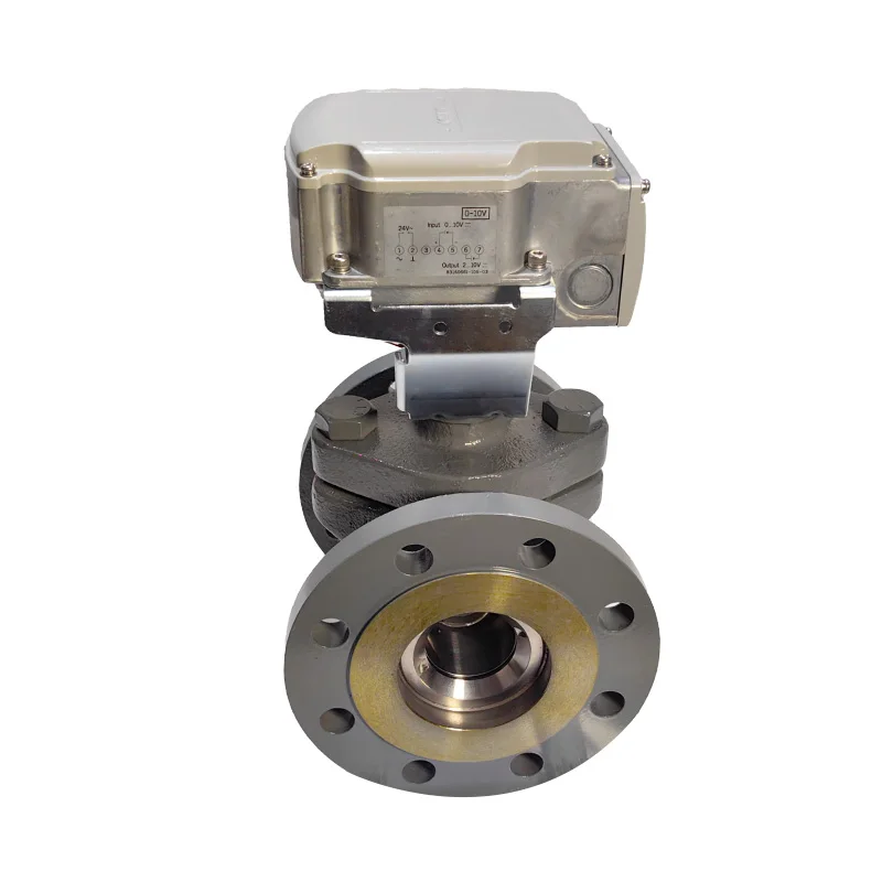 Azbil Cast Iron 2 Way Smart Remote Controls Flange Ball Valve Motorized ...