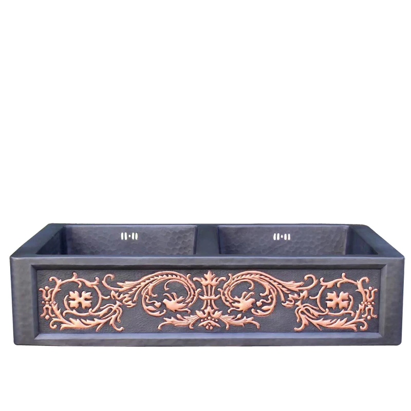 Handmade Oil Rubbed Bronze Patina Copper Kitchen Sink