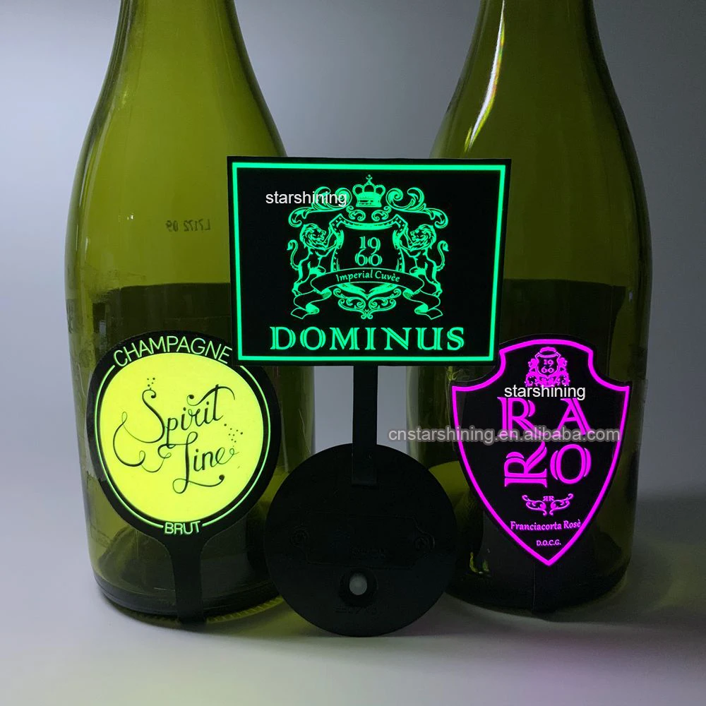 Oem Waterproof Led Sticker El Wine Label Led Wine Bottle Sticker Glow ...