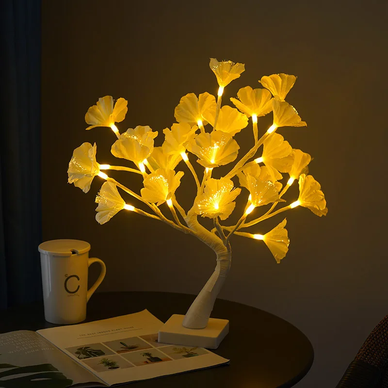 LED Fiber Optic Flower Tree Lamp - Perfect for Festive Decor