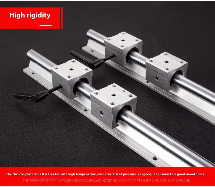 Aluminum Support Cylindrical Optical Axis Linear Guide Rail SBR10-30 Locking Slider for ...