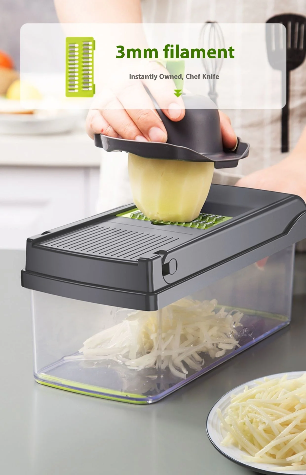 Multifunctional Manual Kitchen Tools Vegetable Cutter Potato Shredder ...