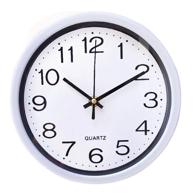 8 Inch Plastic Frame Wall Clock - Silent Living Room Decor