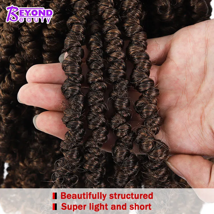 Bomb Twist Pre Twisted Spring Twist Crochet Hair Quality Fiber Curly ...