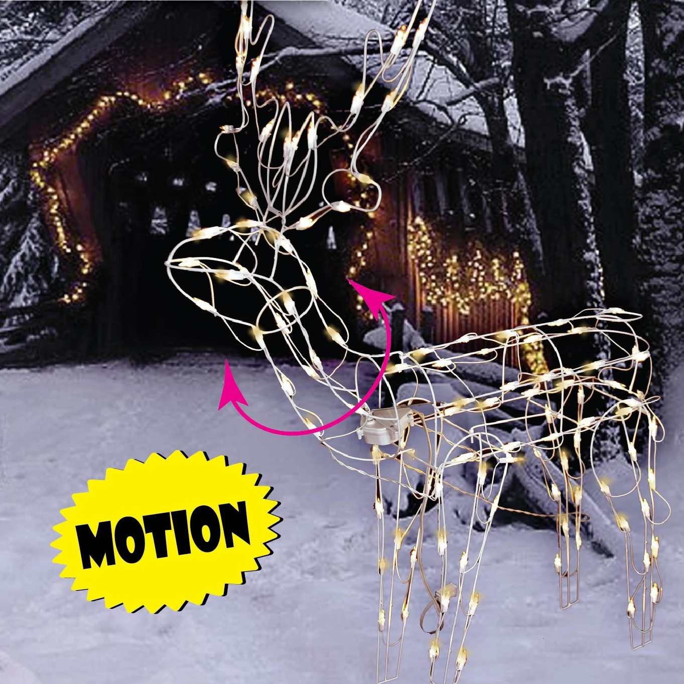 Ul Csa 48in Height Wire Frame Animated Christmas Reindeer Display Light ...