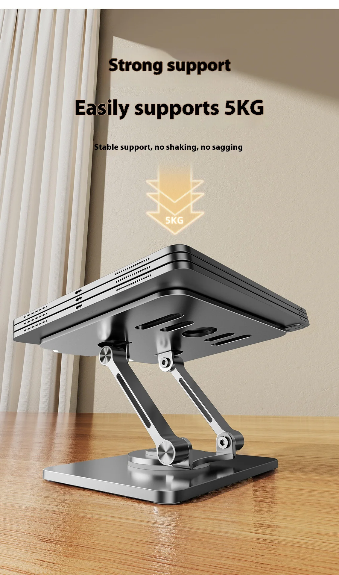 Portable 360-Degree Desktop Rotation Stand Metal Foldable Cooling Game ...