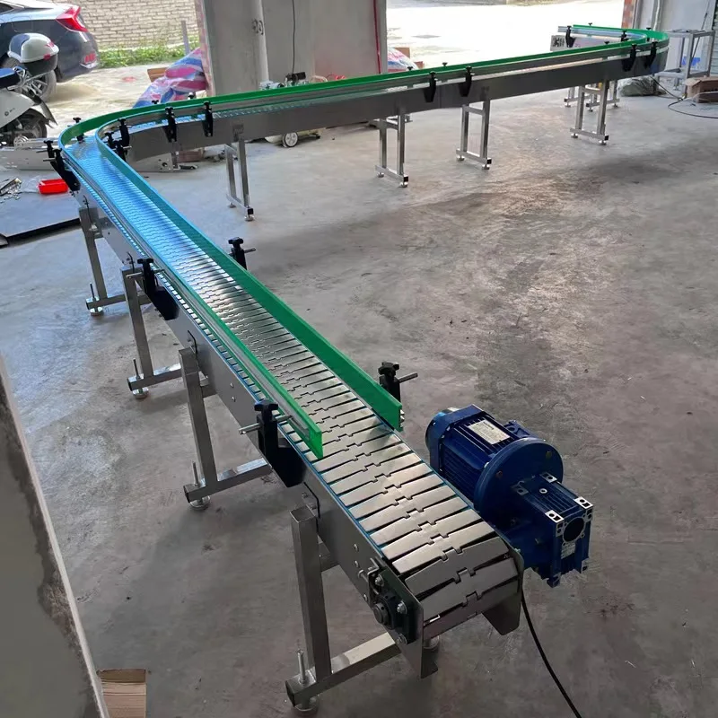 Slat Top Chain Conveyor Machine - Tuning Radius 500/610 Mm