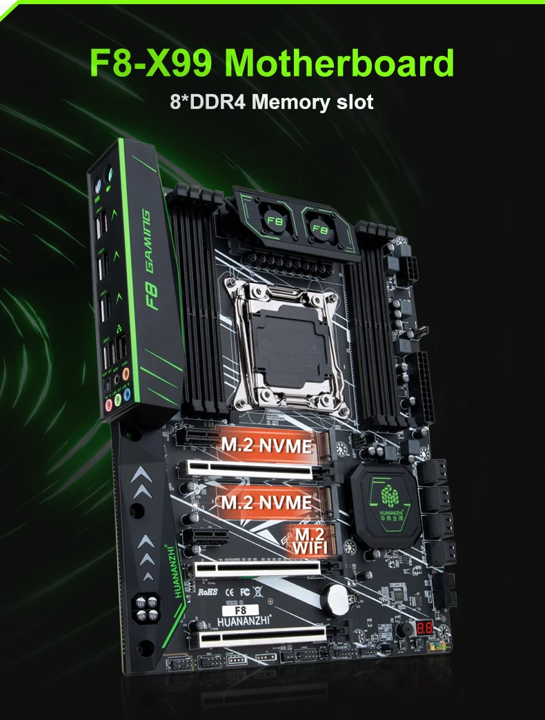HUANANZHI X99 F8 LGA 2011-3 Intel Motherboard Supports Xeon E5 Series DDR4 Memory USB3.0 SATA 64 ...