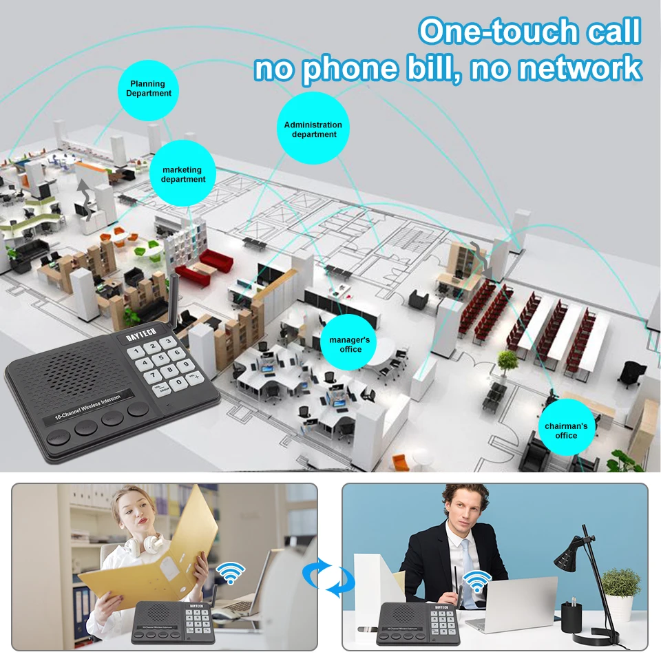 Daytech CI02 27 Channels Home Office Store 2 Way Intercom