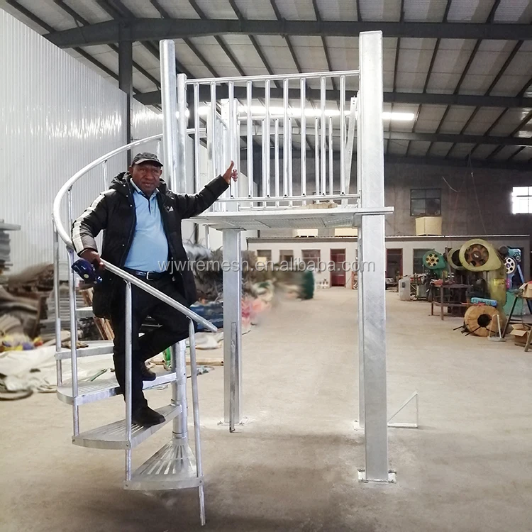 Custom Design Metal Straight Steel Staircase for Outdoor