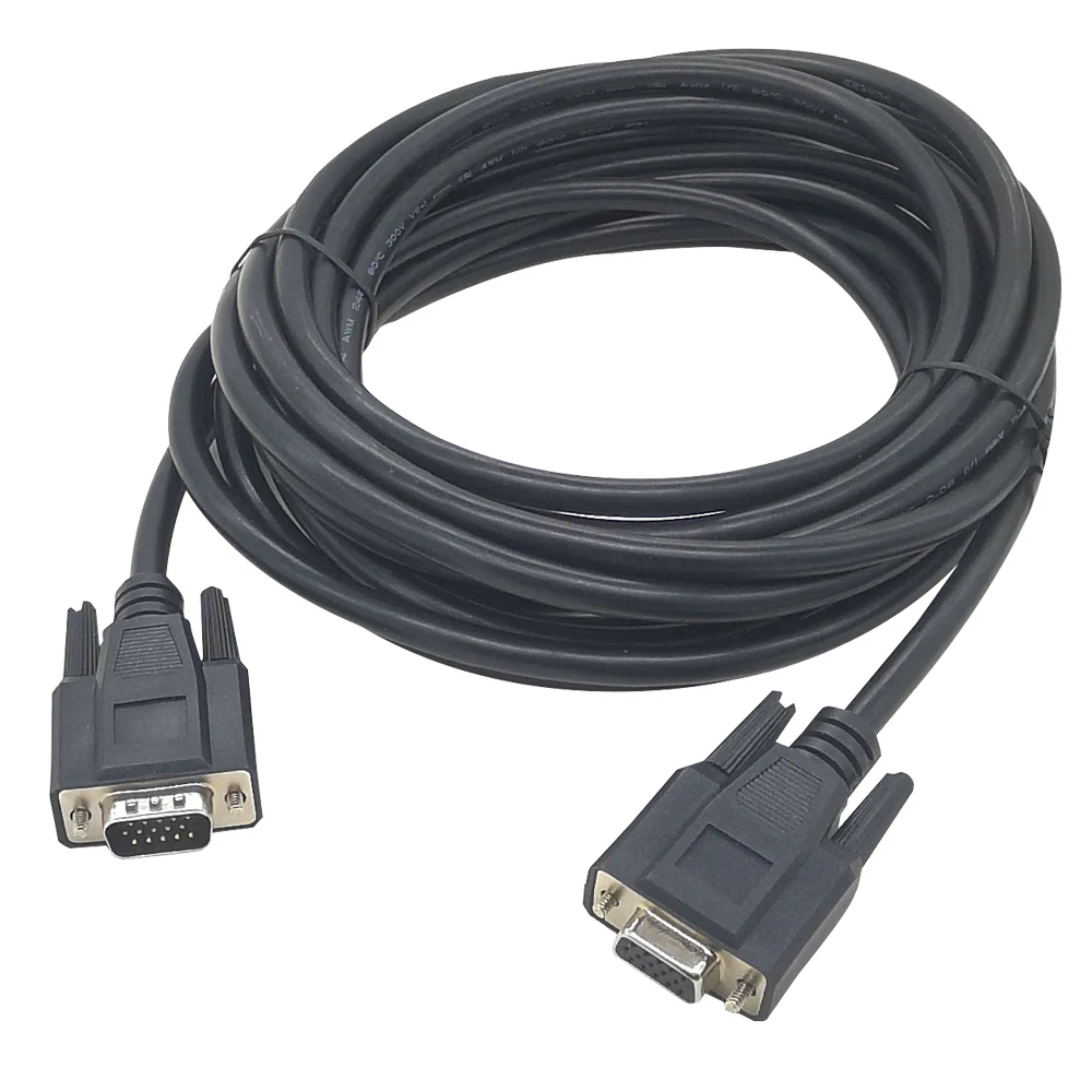 2m Db15 Male To Male Cable Cord Black M/m Cable 26awg Copper D-sub15pin ...