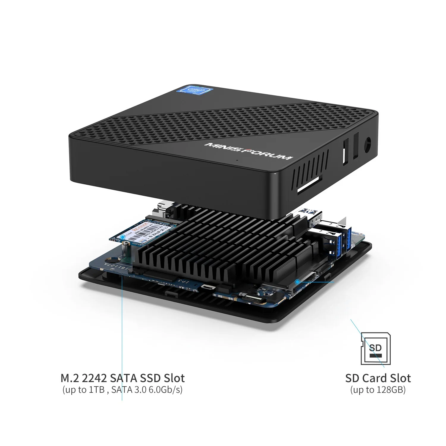 Minisforum N40 Mini PC with N3350/N4020 4GB DDR4 RAM 64GB SSD Hard ...