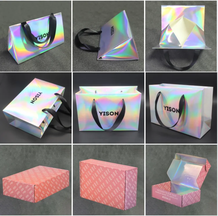 Customized Printed Cardboard Magnetic Iridescent Paper Small ...