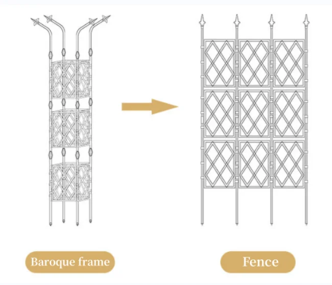 Baroque Flower Frame Plant Climb Hanging Frame Trellis Plant Support Fence Garden Tower Obelisk ...