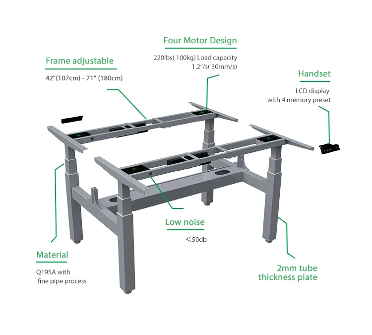 4 Legs Standing Electric Desk Adjustable Table Frame - Buy 4 Legs ...