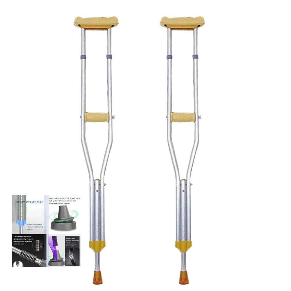 Stainless Steel Walking Aid Stick Armpit Medical Crutch High-quality ...