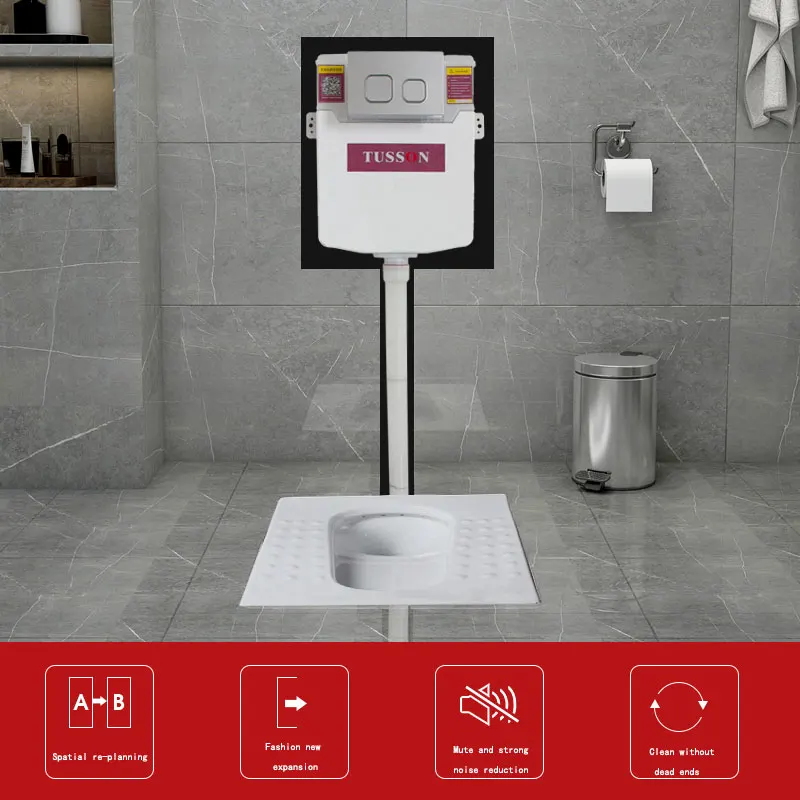 Dual-flush Wall Hung Concealed Cistern Hidden Concealed Flush Water ...