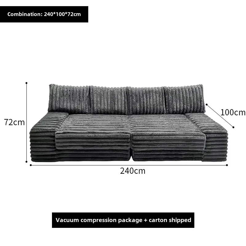 Italian Langka Style Minimalist Wabi-Sabi Compressed Fabric Modular ...