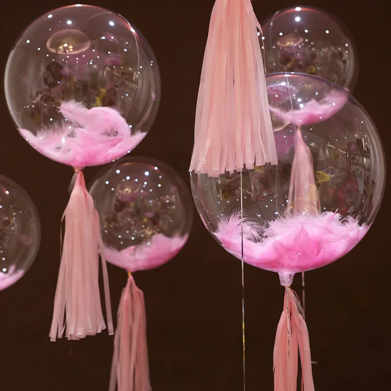 Diy Feather Bobo Balloons Transparent Balloons Clear Round Balloons For ...