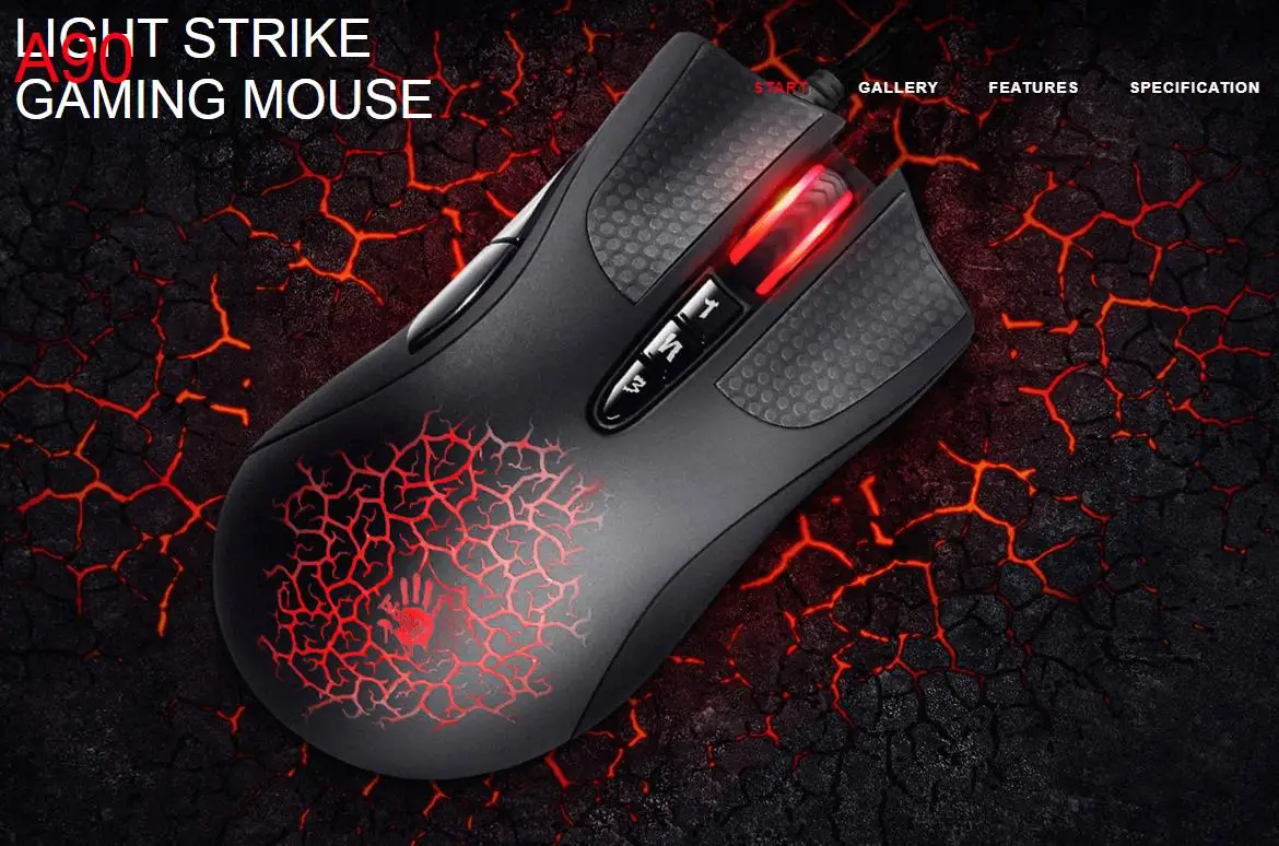 A4tech Bloody A90 Light Strike Gaming Mouse: 4000 Cpi, 3 Shooting Modes