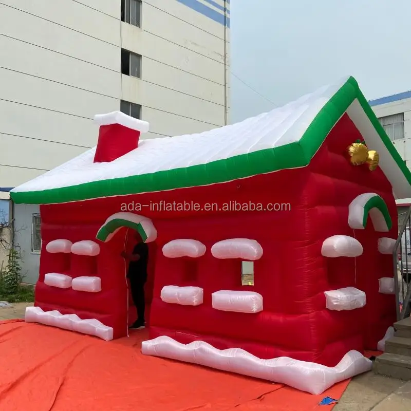 Inflatable Christmas Red House Customized Santa House Inflatable For ...
