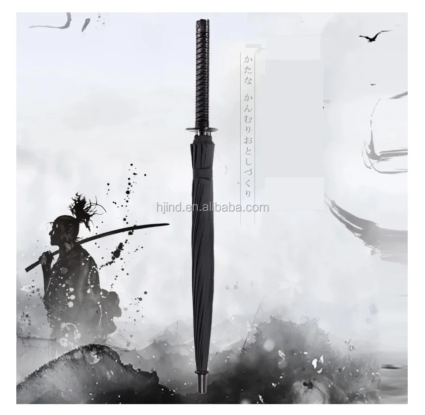 Straight Custom Samurai Sword Shaped Japanese Rain Umbrella