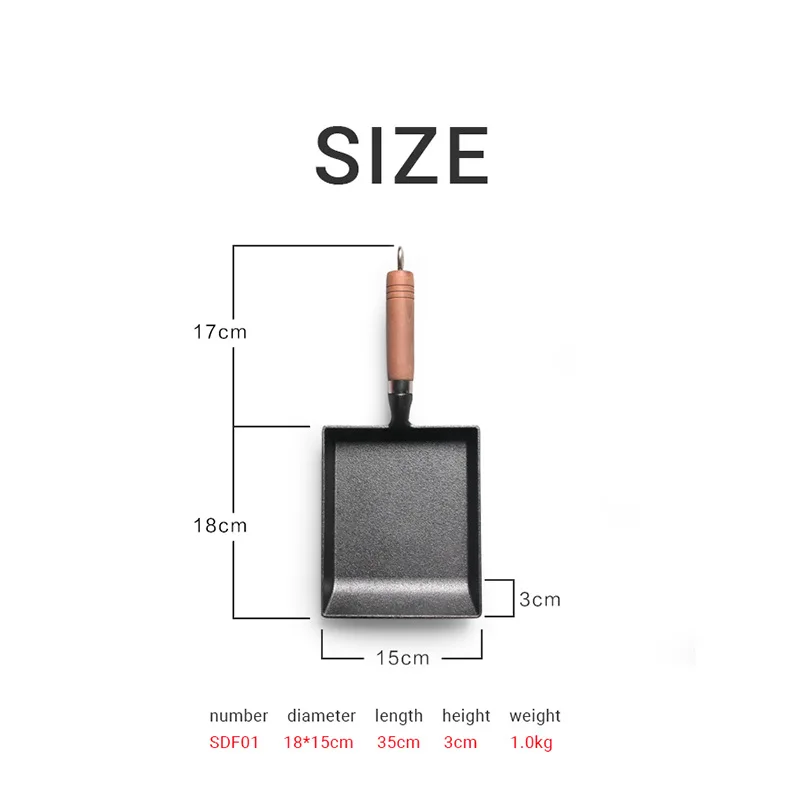 Japanese Tamagoyaki Pre-seasoned And Non-stick Cast Iron Frying Pan ...