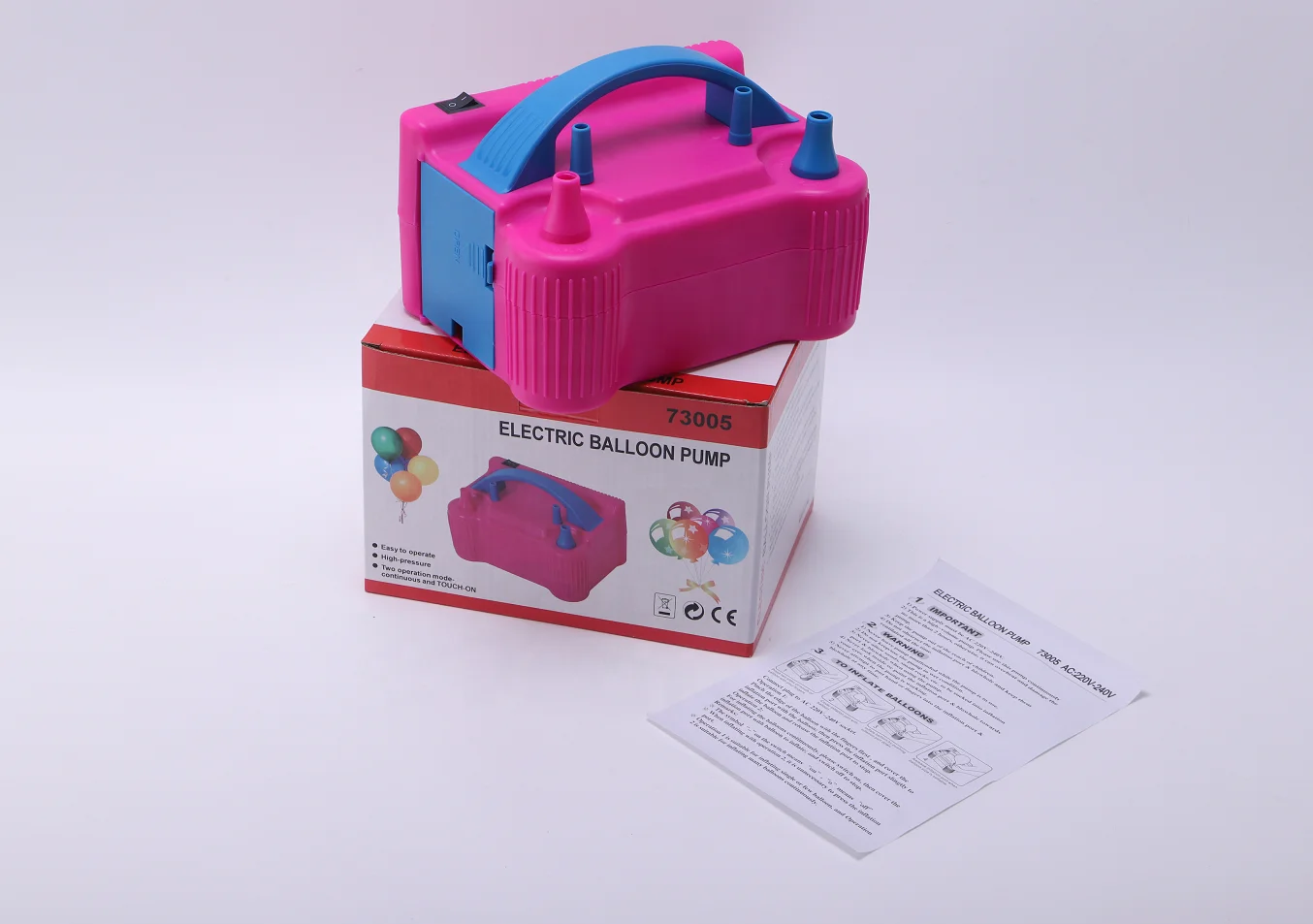 Globos Portable Electric Balloon Inflator Pump Pink Cartoon Style High ...