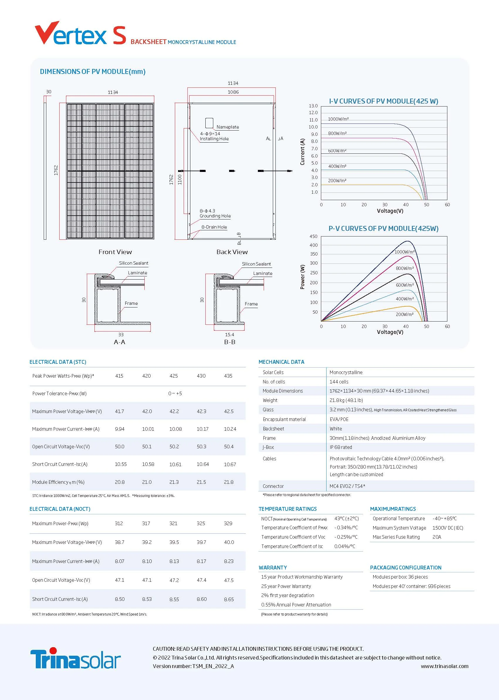 Trina Solar Panel 400w Shingled Solar Panels Vertex S 425w Panneau ...