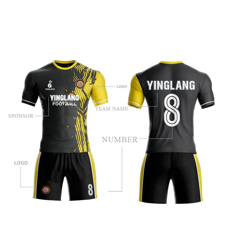 Full Set Sublimated Soccer Uniform Custom Design Polyester Football ...