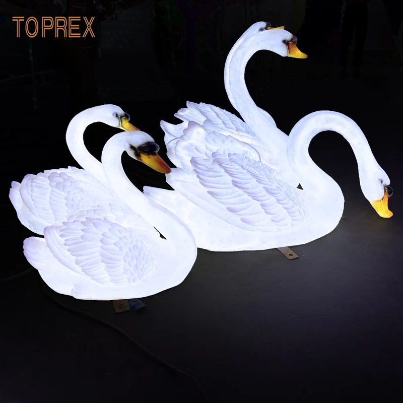 Toprex Holiday Light up Resin LED Lighted Swan Decoration