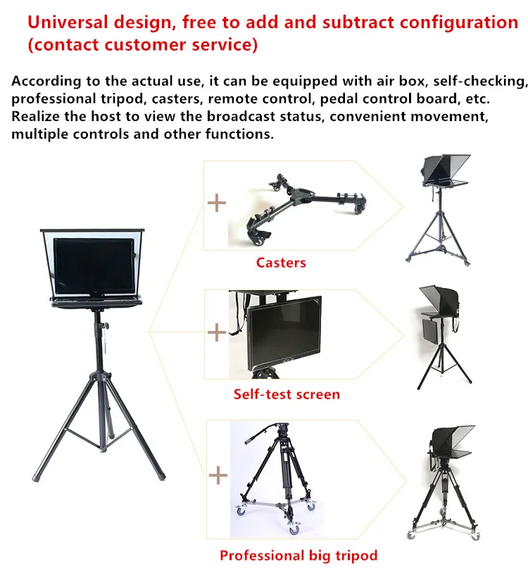 YISHI 22inch Folding Portable Teleprompter for News Interviews