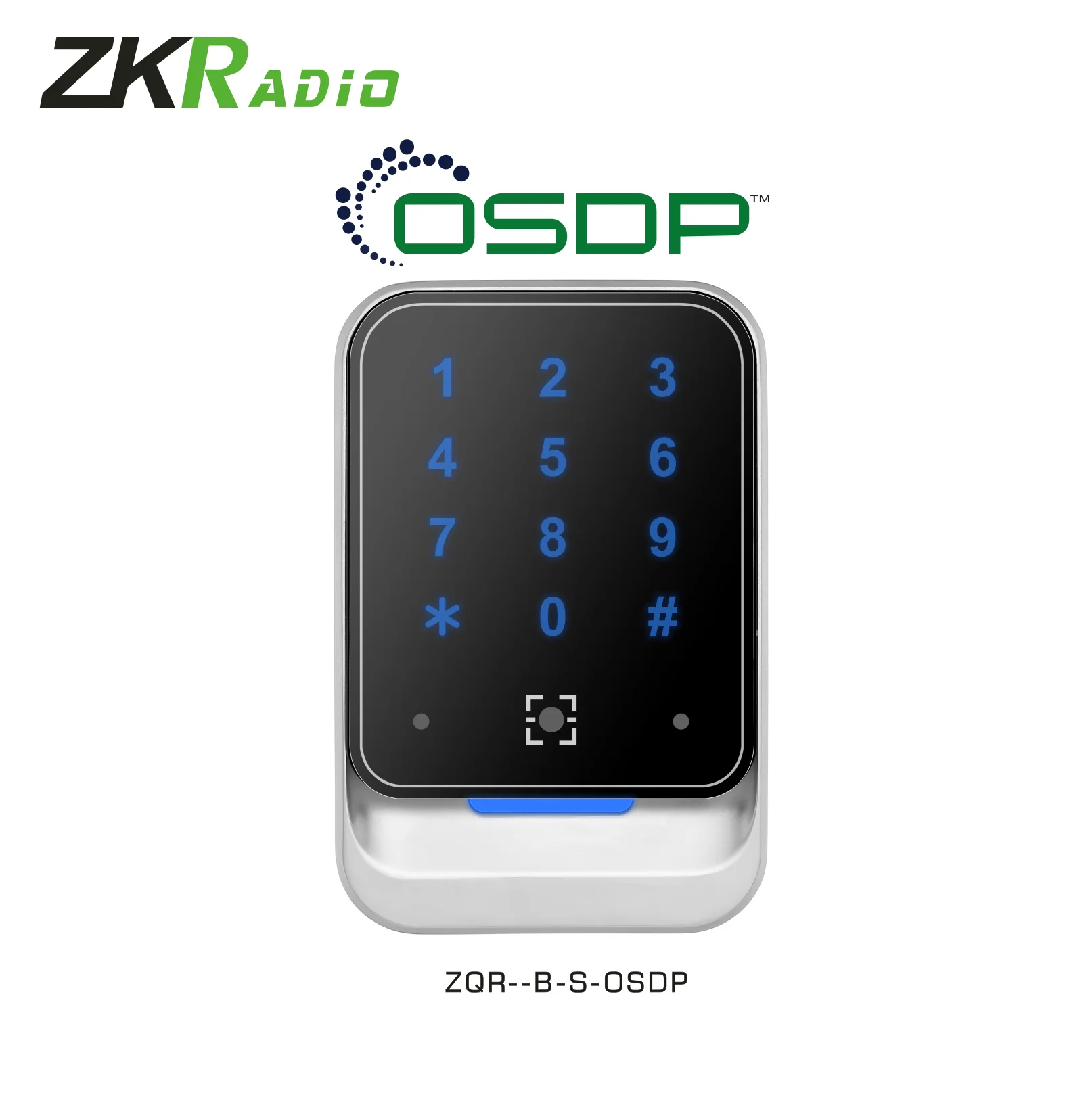 ZQR388M-B Security System Keypad QR+RFID Access Control Reader ODM