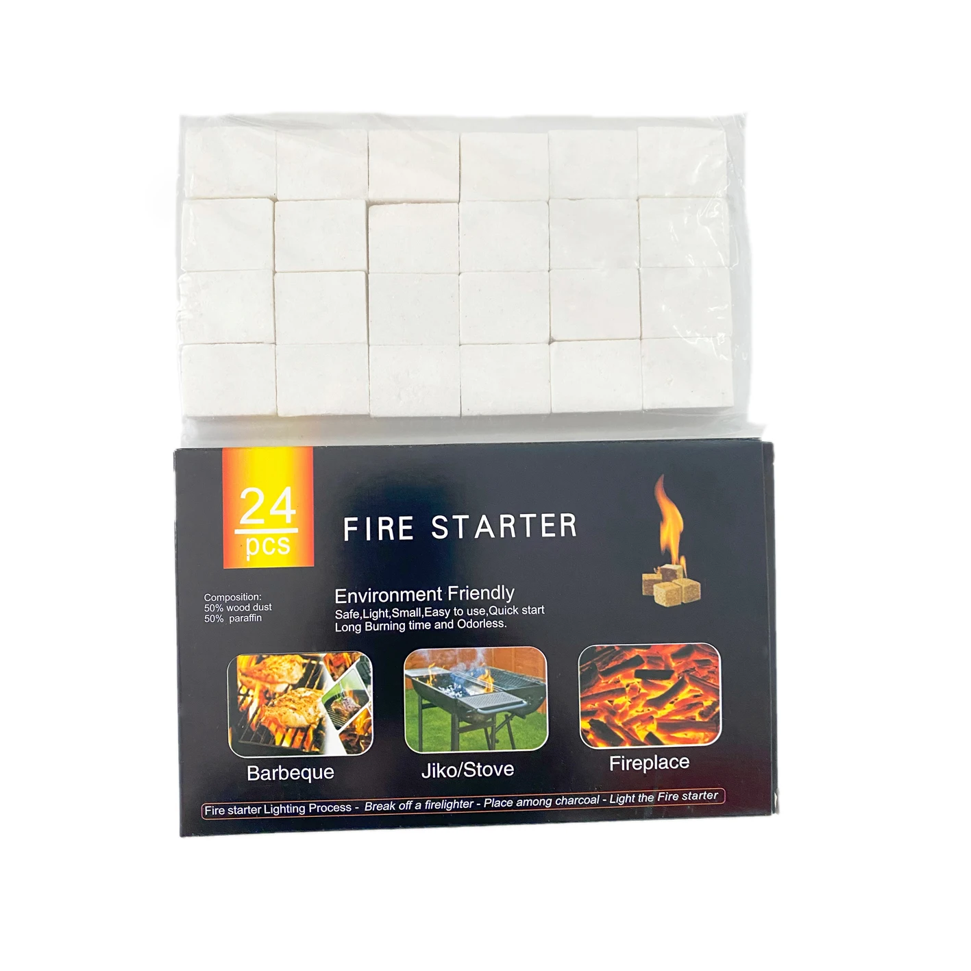 White Cubes Flammable Barbecue Firelighter For Grill Fireplace Stove ...